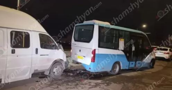 Iravunk.com | Բախվել են թիվ 75 երթուղին և Երևան-Արմավիր երթուղին սպասարկող «ԳԱԶել»-ները ...